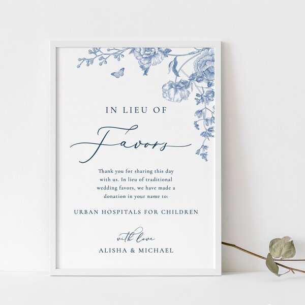In Lieu of Favors Sign - Etsy