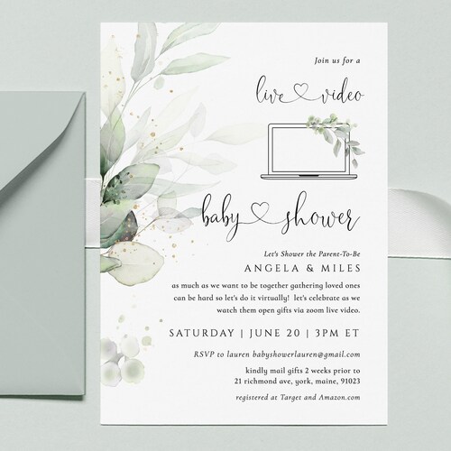 Virtual Baby Shower Invitation Template Social Distancing - Etsy