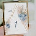 Dusty Blue Boho Table Number Steel Orchid Wedding Table Number Pampas ...