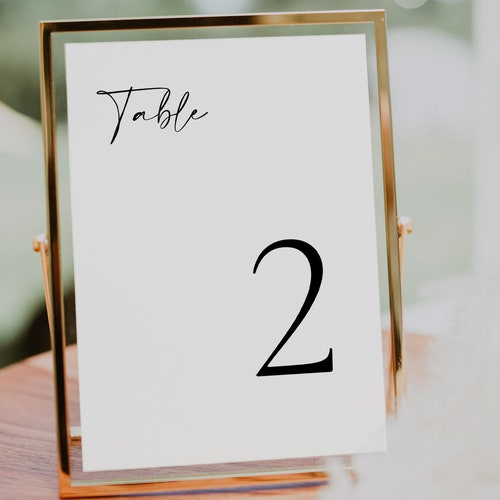 Table Numbers Template Wedding Table Numbers Printable Black - Etsy