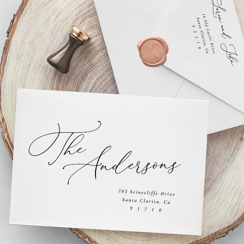 Printable Envelope Address Template Modern Wedding Envelope - Etsy