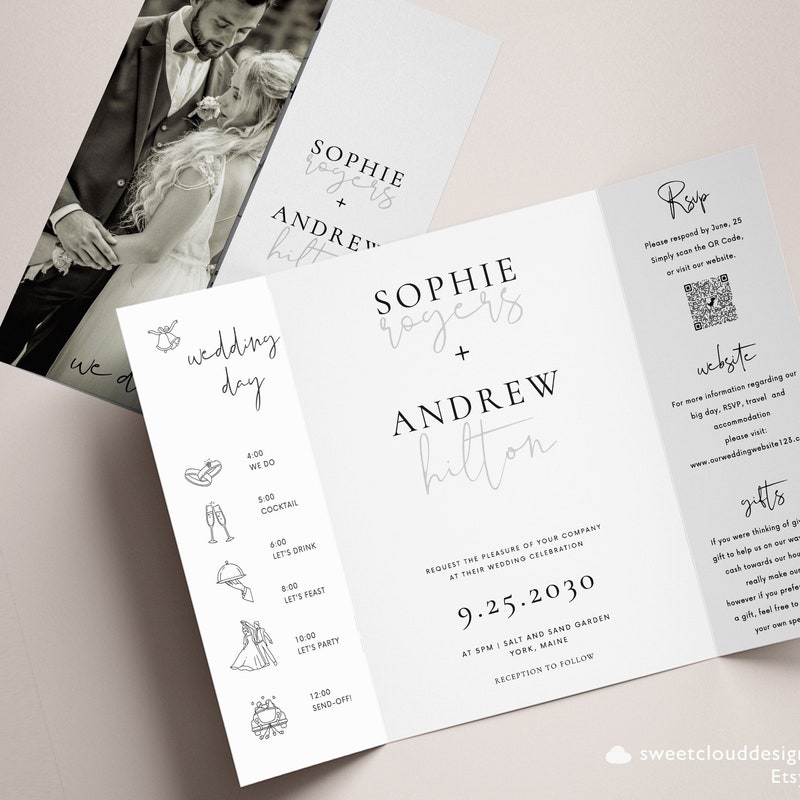 Wedding Invite Leaflet - Etsy UK