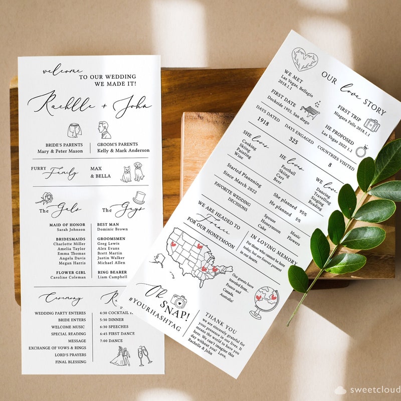 Unique Wedding Programs - Etsy