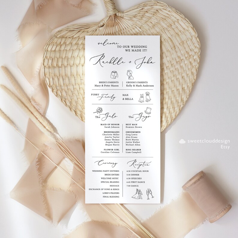 Infographic Wedding Program Fun Facts Wedding Card Unique - Etsy Australia