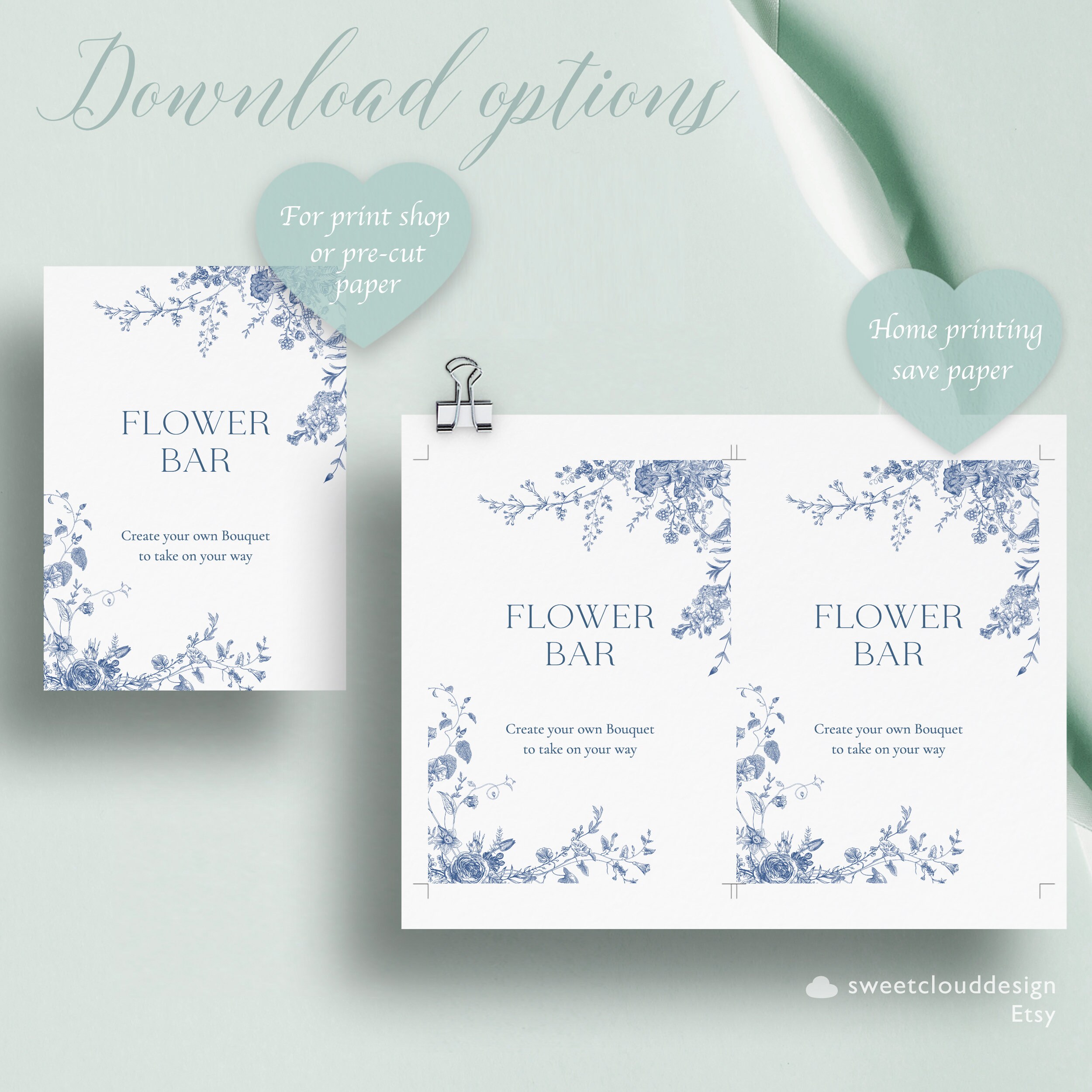 Dusty Blue Flower Bar Sign Blue Floral Bar Sign Blue Flower Bridal ...
