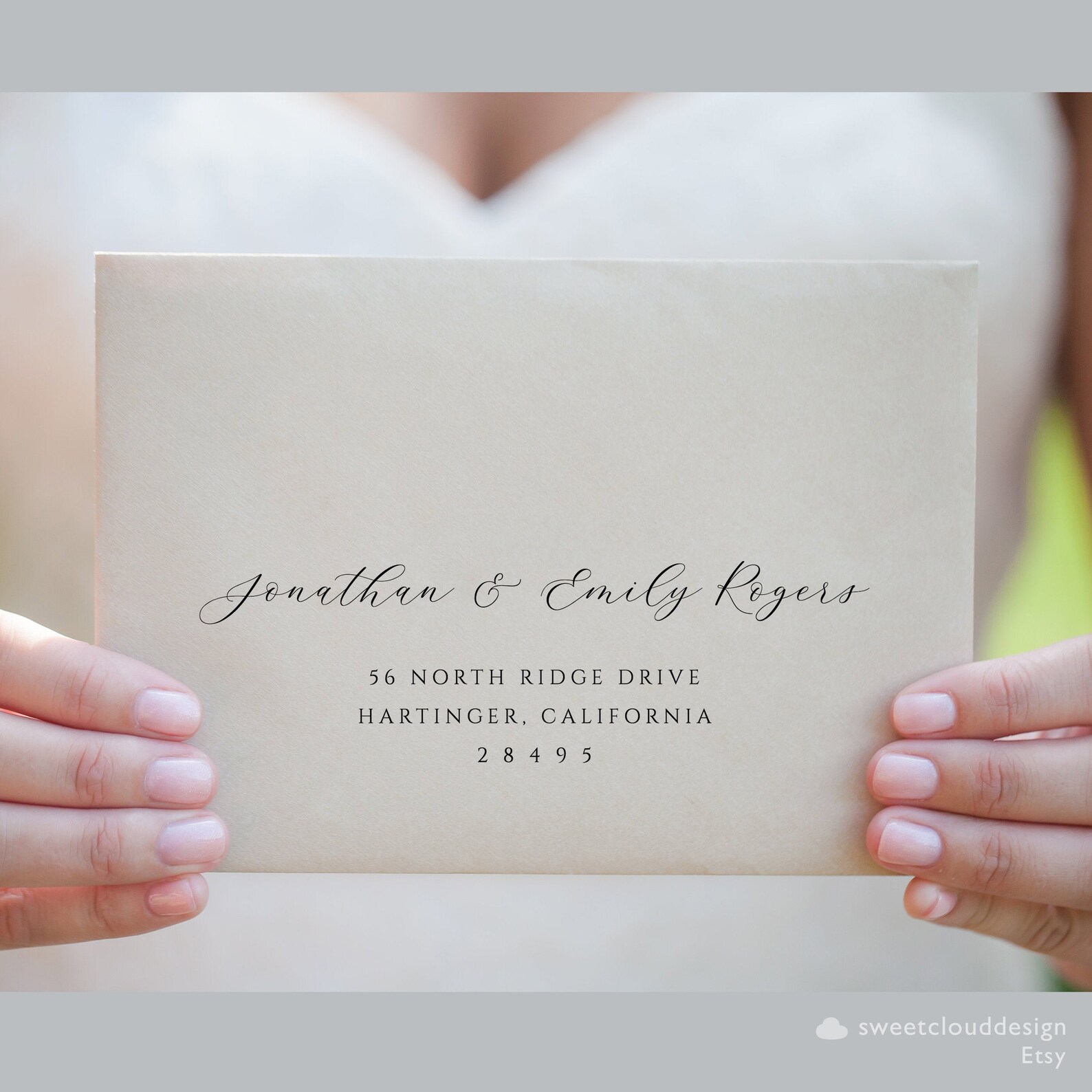 Printable Envelope Address Template Modern Wedding Envelope ...