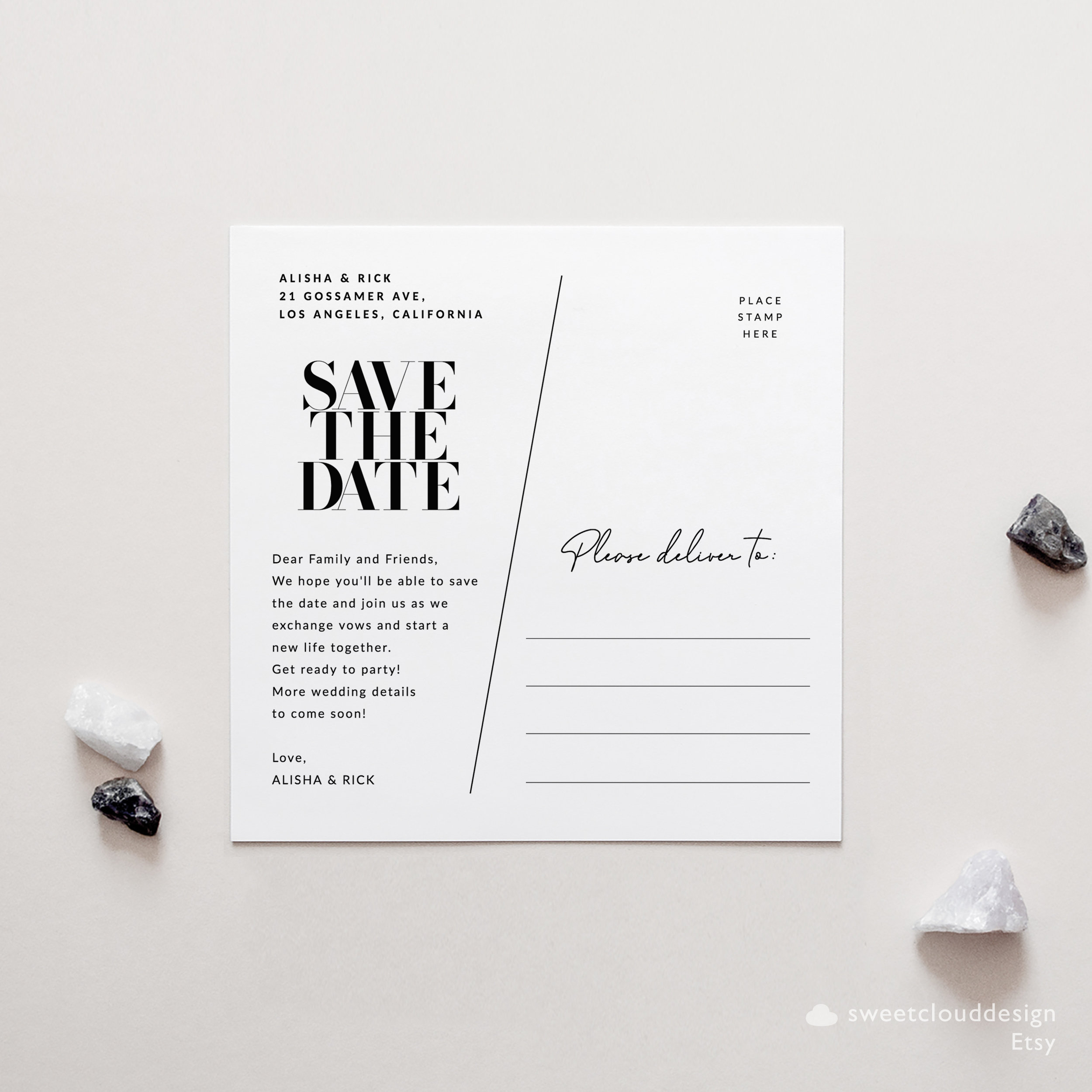 Minimal Save the Date Modern Save the Datesimple Save the - Etsy