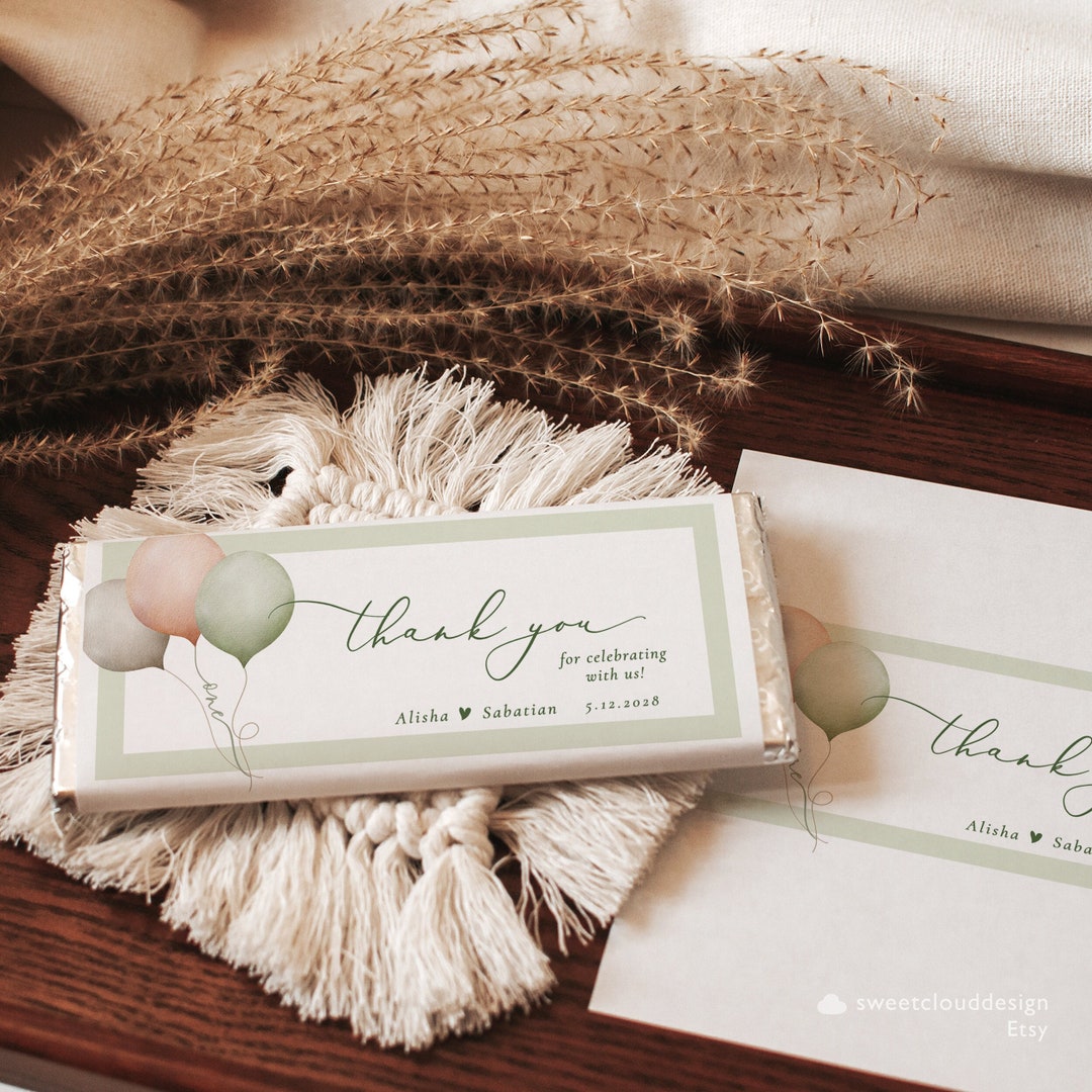 Balloon Chocolate Bar Wrapper Template Thank You Balloon Aldi 40g ...