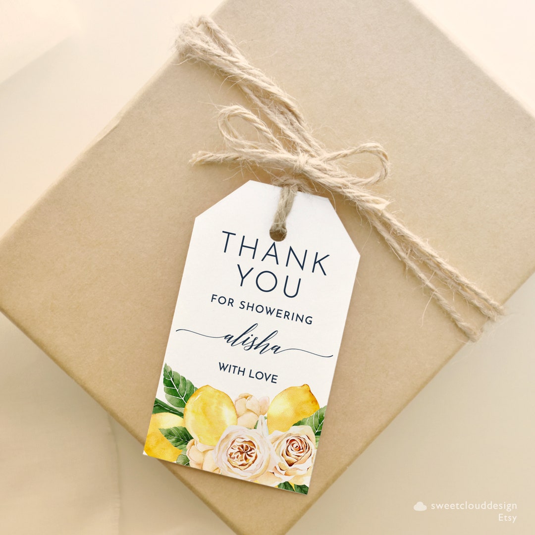Lemon Favor Tag Yellow Lemon Bridal Shower Thank You Tag Main Squeeze ...