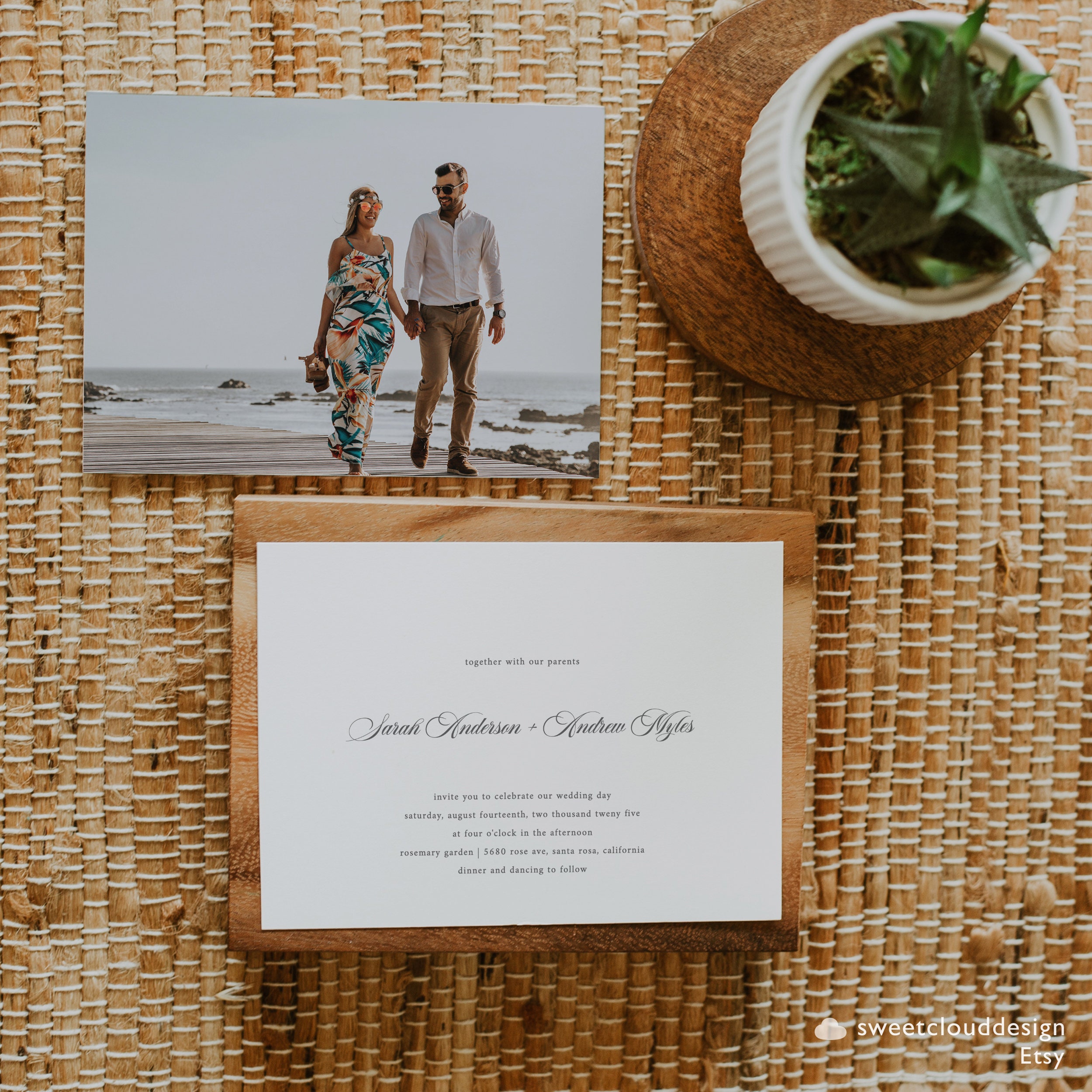 Simple Wedding Invitation Template Minimal Invitation | Etsy