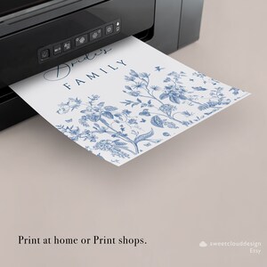 Reserved Sign Dusty Blue Floral Bridal Family Seat Sign Blue Flower ...