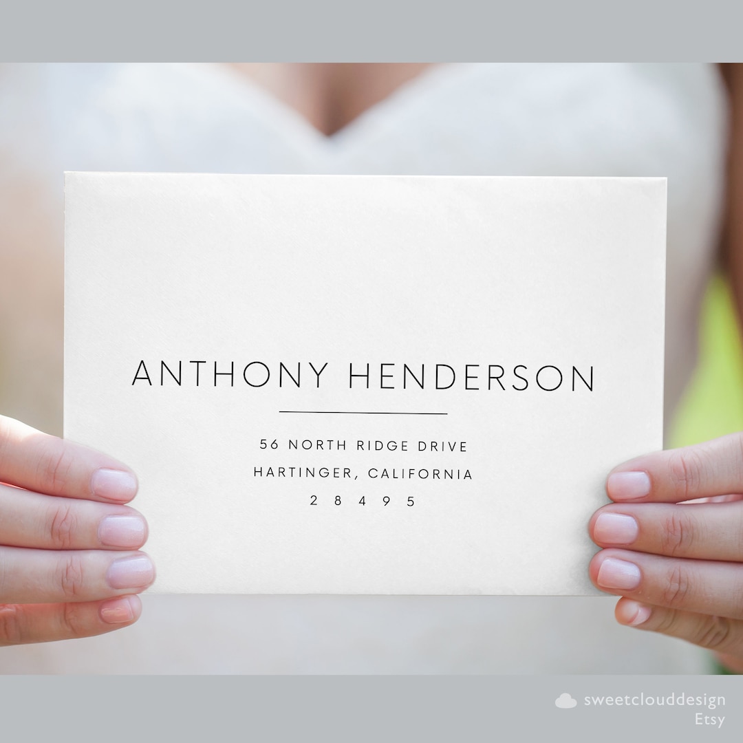 Minimal Envelope Address Template Modern Address Envelope Printable ...