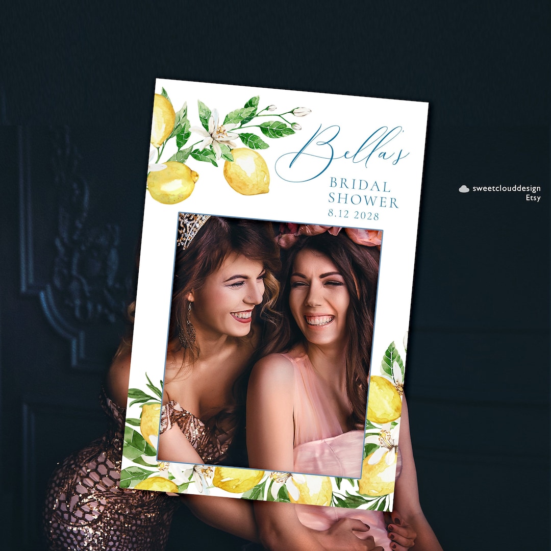 Lemon Photo Booth Template Mediterranean Lemon Bridal Shower Photo Prop ...