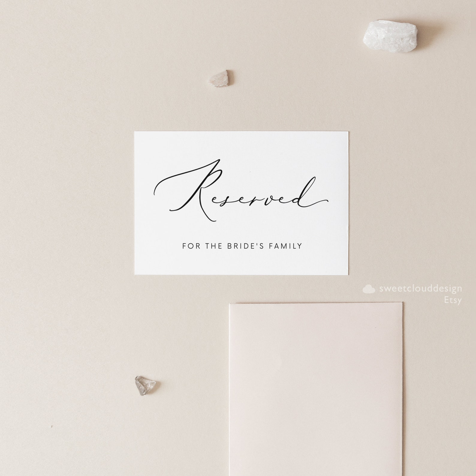 Simple Reserved Seating Tented Card Modern Wedding Reserved Sign ...