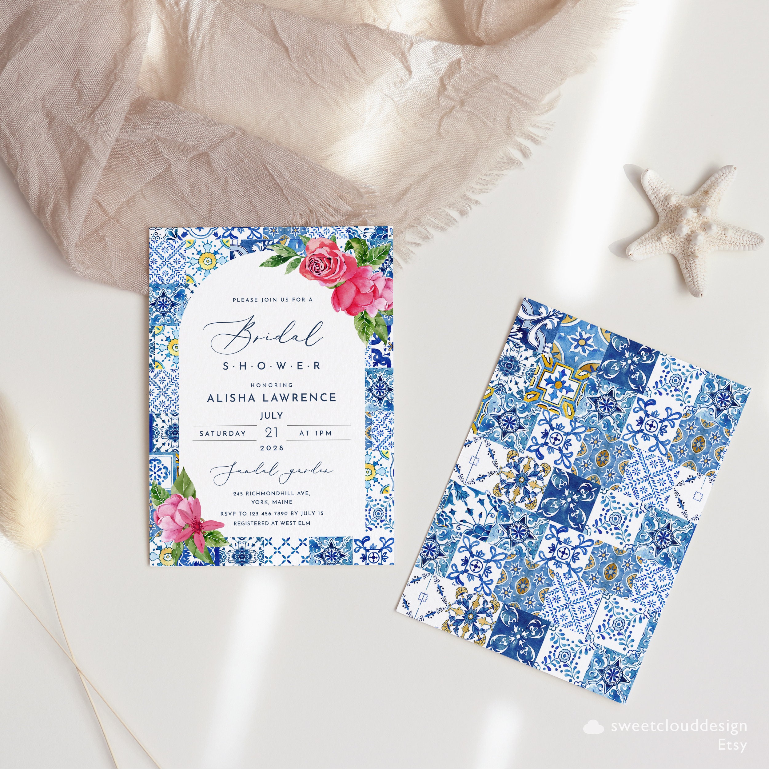 Plantilla de invitación de despedida de soltera de limón mediterráneo ...