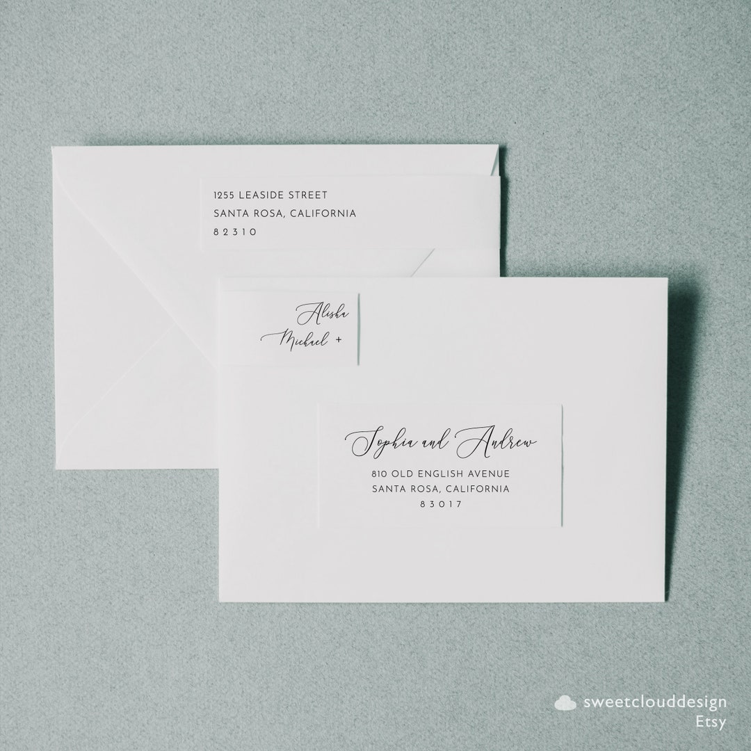 Envelope Address Label Template Address Label Sticker Editable ...