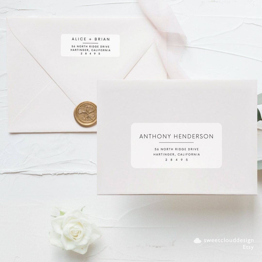 Minimal Printable Address Label Template Return Address DIY Avery Label ...