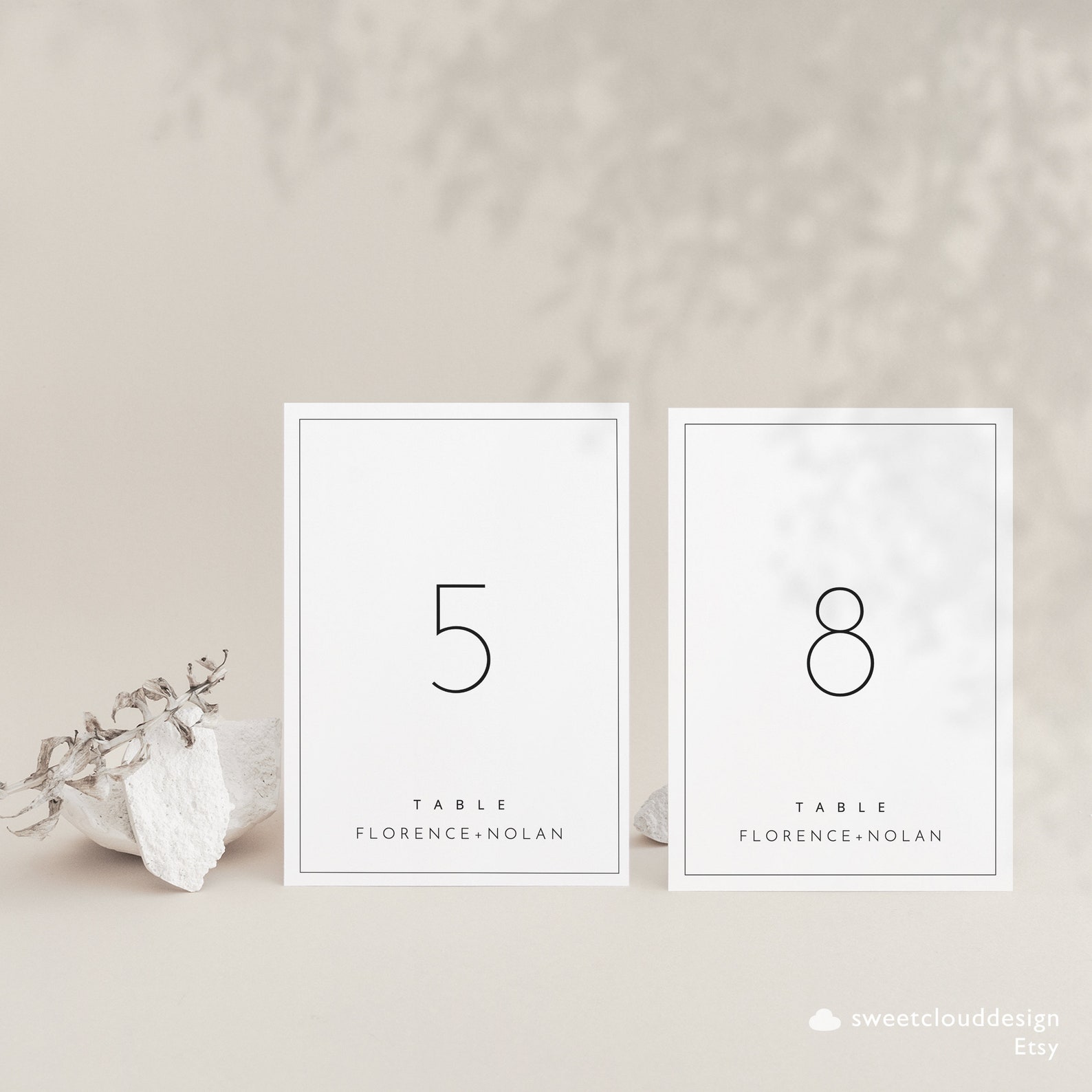 Minimalist Wedding Table Numbers Template Printable Table - Etsy