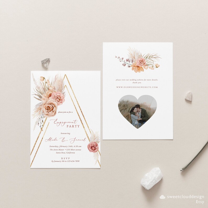 Rust Boho Engagement Party Invitation Rust Terracotta - Etsy