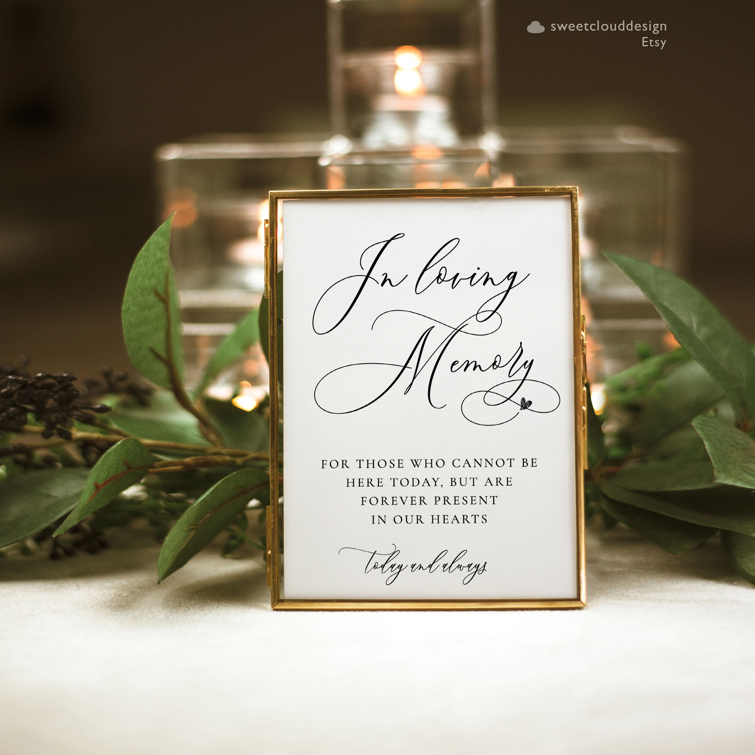 Simple in Loving Memory Sign Printable in Loving Memory Sign - Etsy Canada