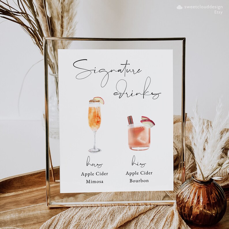 Signature Drink Sign Template Printable Signature Cocktail - Etsy