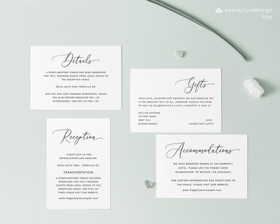 What to put on wedding invitation inserts | Beachweddingtips.com