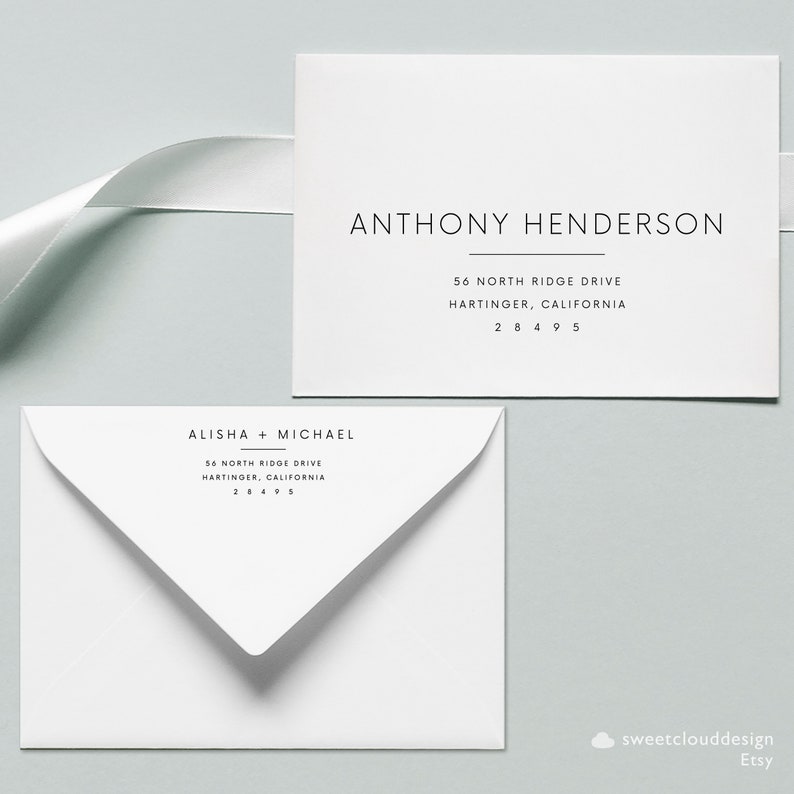 Minimal Envelope Address Template Modern Address Envelope Printable ...