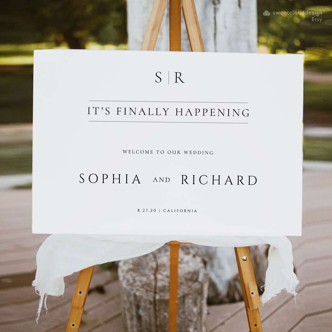 Monogram Welcome Sign Finally Happening Welcome Sign Horizontal Sign ...