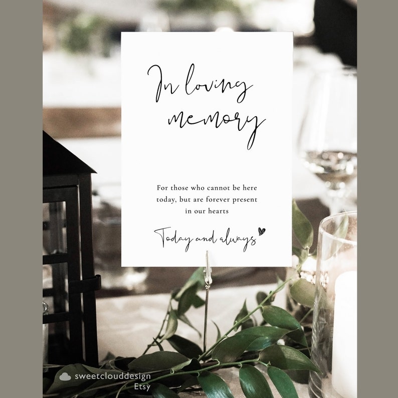 Simple in Loving Memory Sign, Printable in Loving Memory Sign for ...