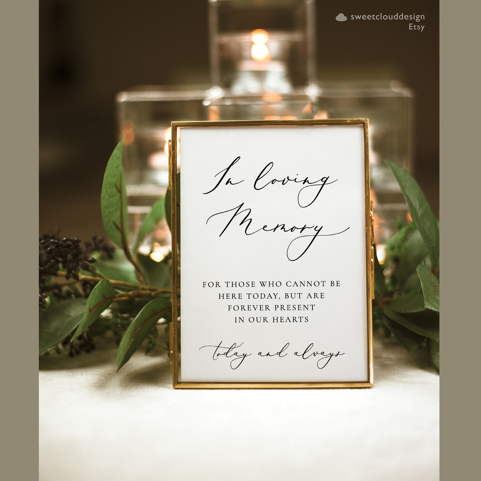 Simple in Loving Memory Sign, Printable in Loving Memory Sign for ...