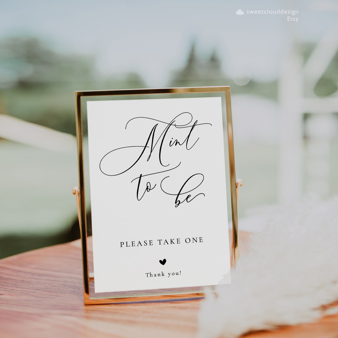 Simple Mint to Be Wedding Sign Mint Favor Table Sign Mint to - Etsy