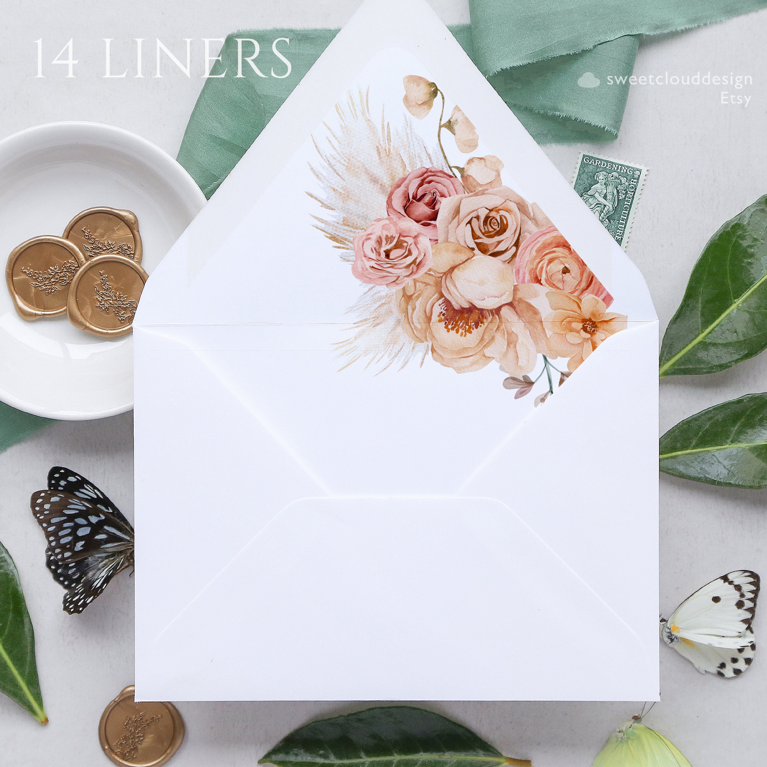 Dusty Orange Boho Envelope Liner Rust Orange Envelope Liner | Etsy