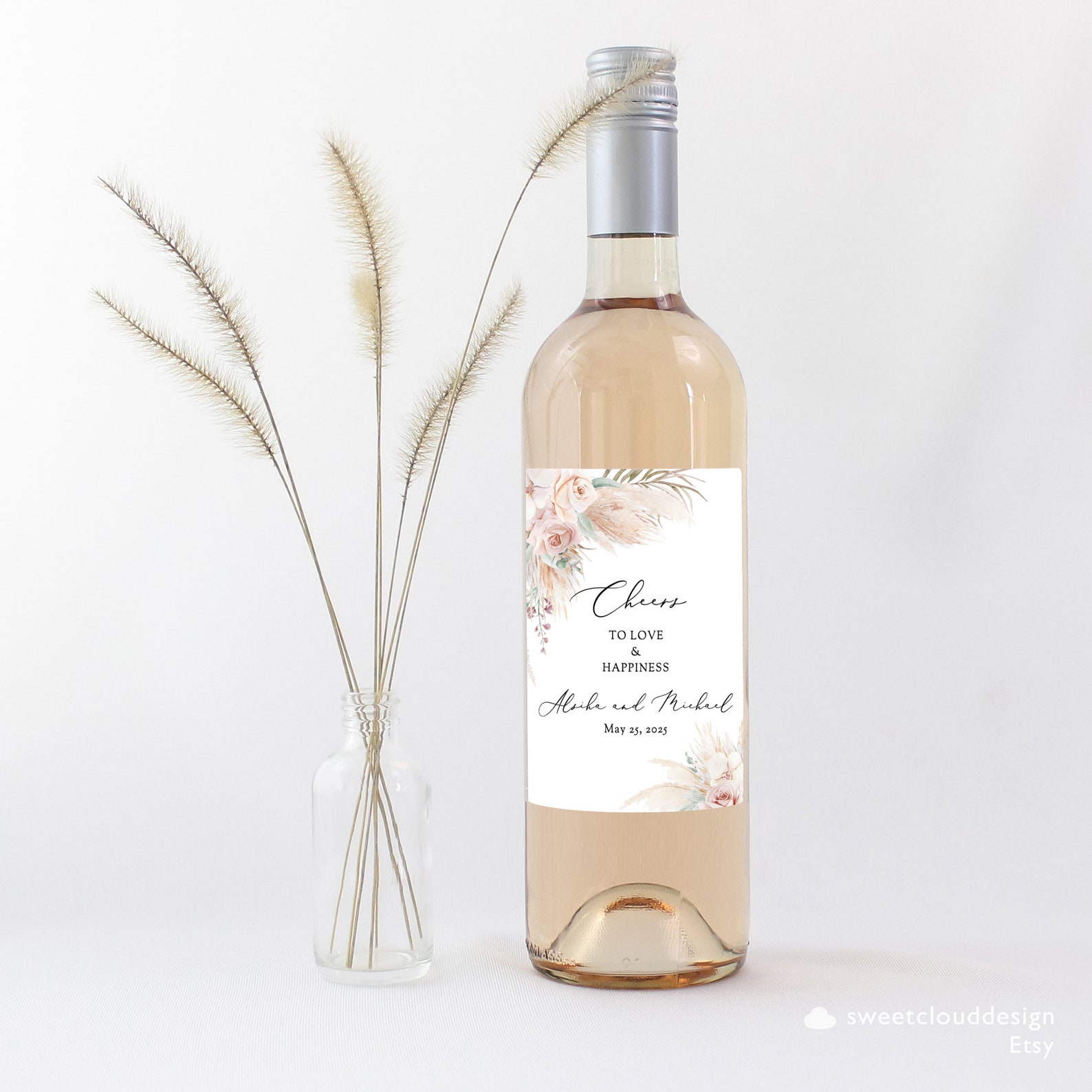 Boho Gift Wine Labels Avery Wine Label Orchid Wine Label - Etsy