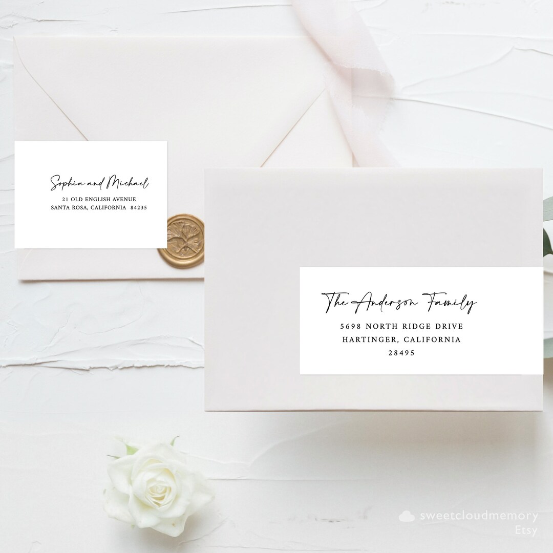 Sticker Label Address Template Recipient and Return Address Label ...