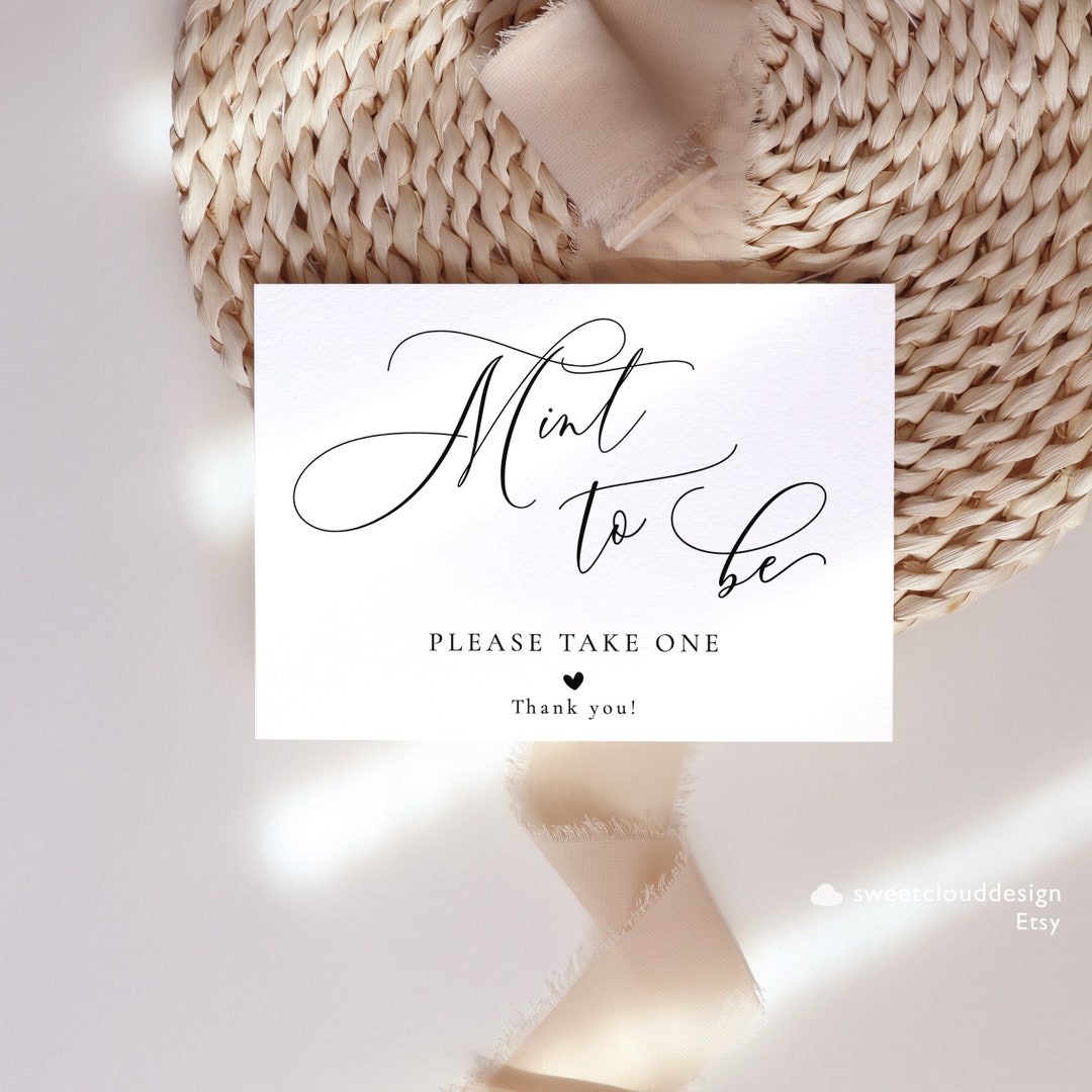 Simple Minted to Be Wedding Sign Mint Favor Table Sign Minted to Be ...