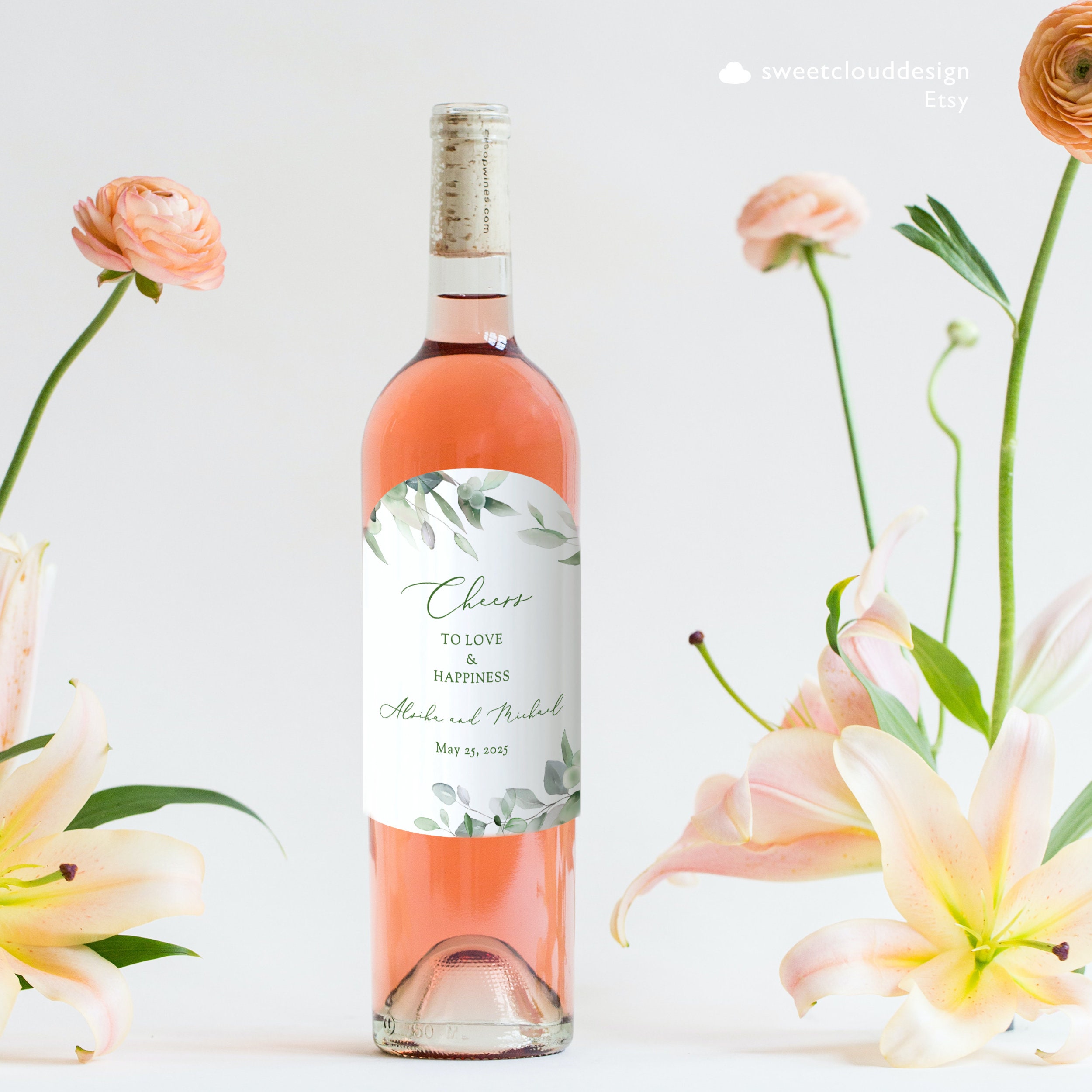 Greenery Wine Labels Avery Wine Labels Green Pastel Leaves - Etsy Australia