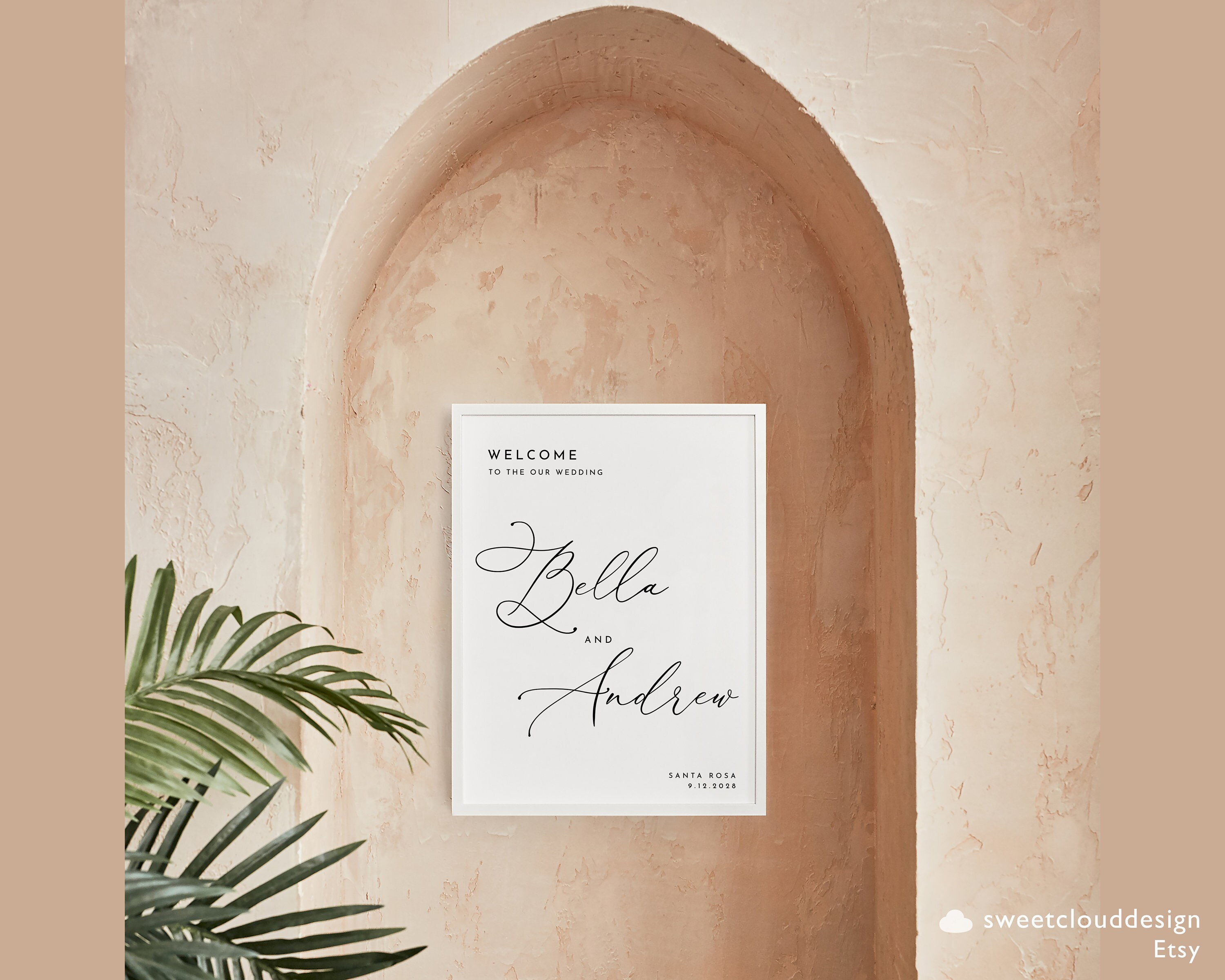 Elegant Minimal Welcome to Wedding Sign Template Minimalist | Etsy