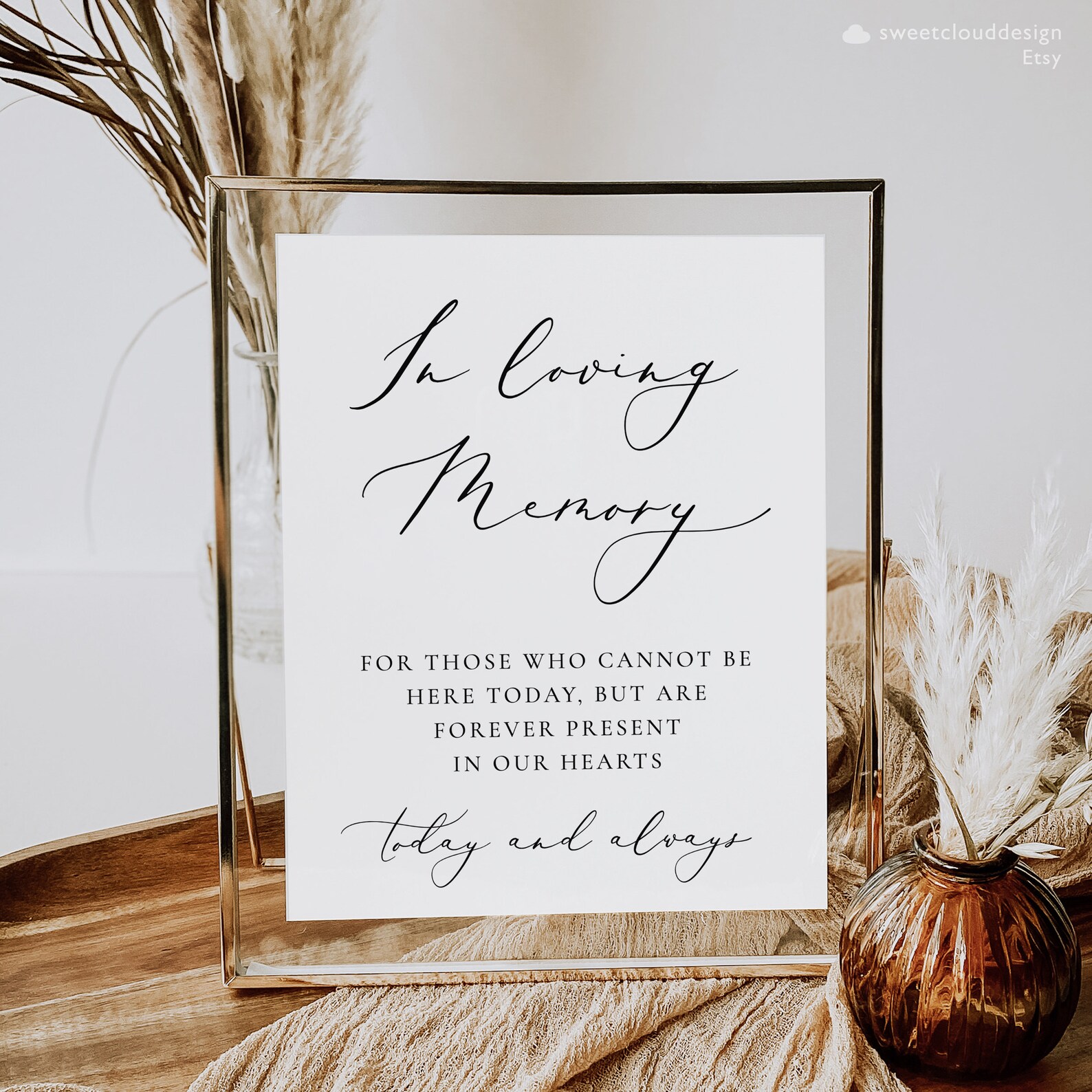 Simple in Loving Memory Sign, Printable in Loving Memory Sign for ...