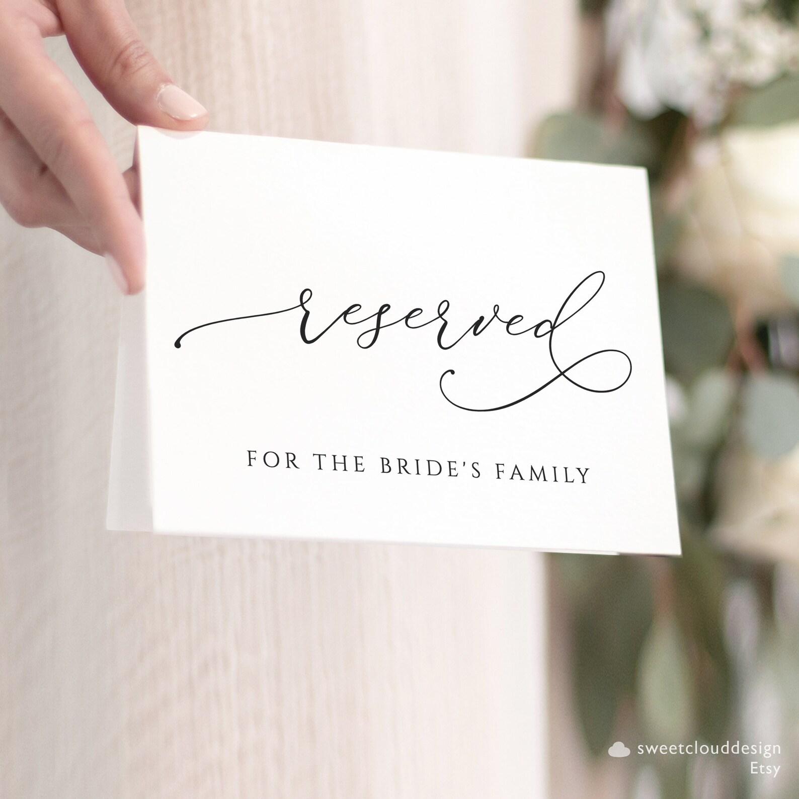 Simple Reserved Seating Tented Card Modern Wedding Reserved Sign ...