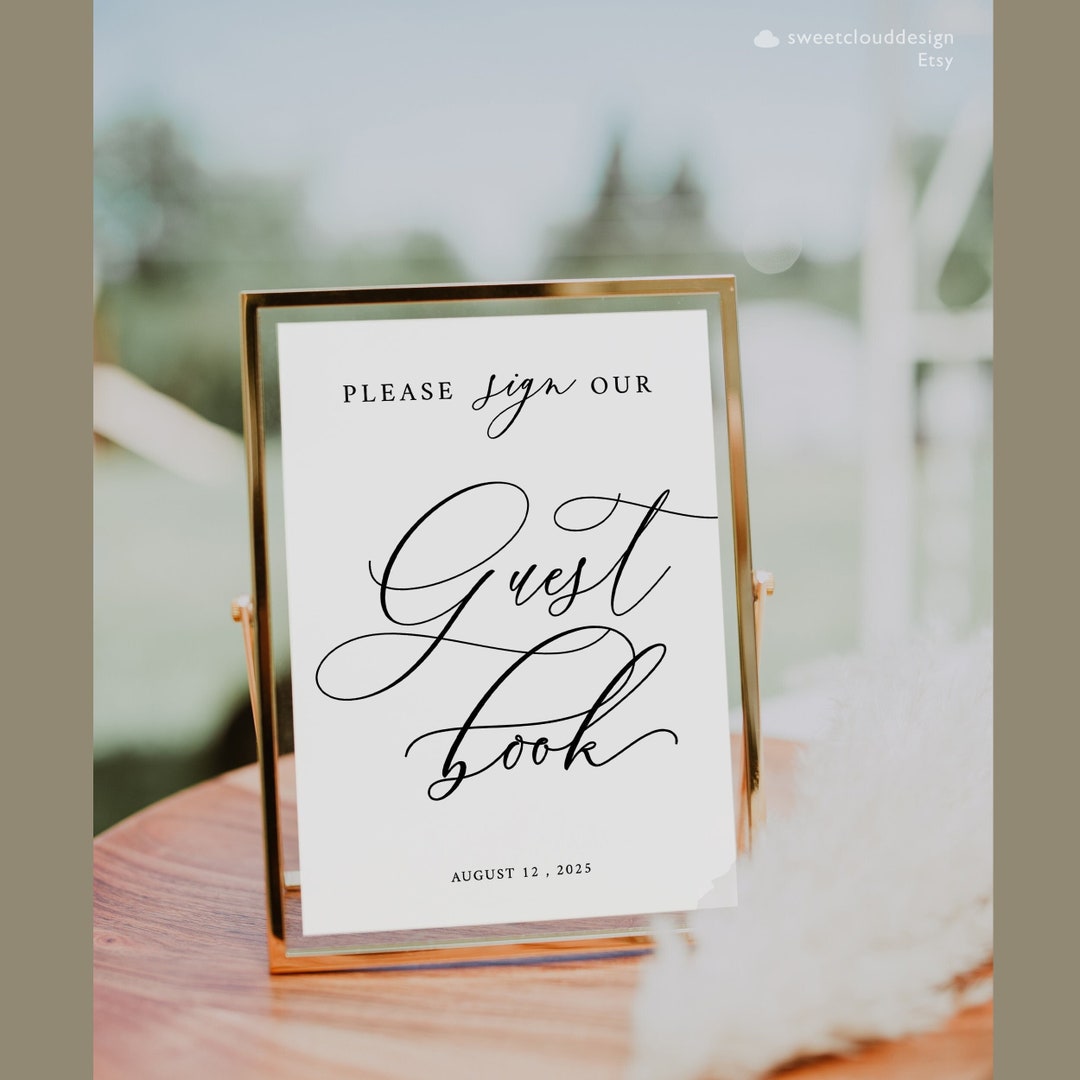 Printable Guest Book Sign Template,modern Guestbook Sign,minimal ...