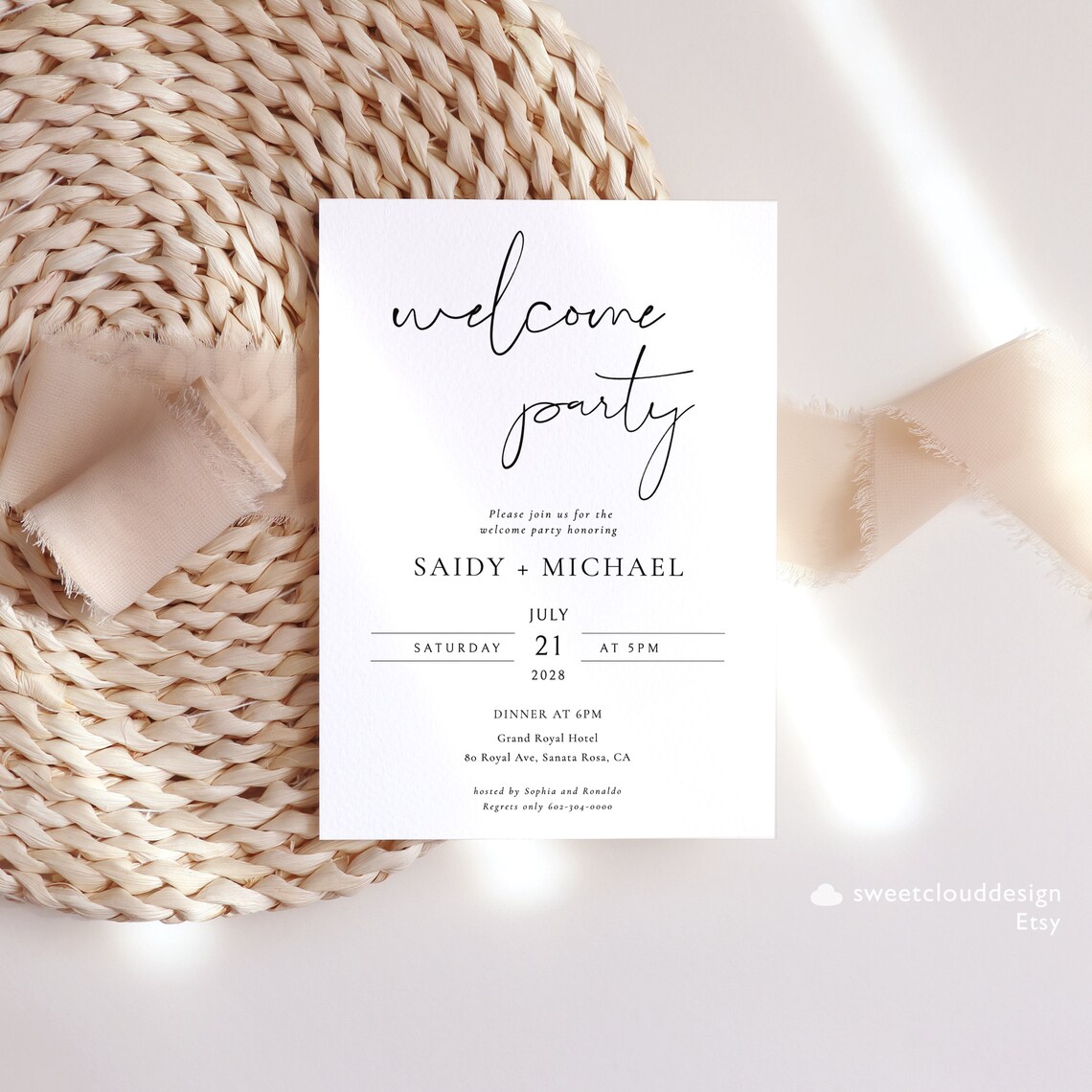 Simple Welcome Dinner Party Invitation Templateminimal - Etsy