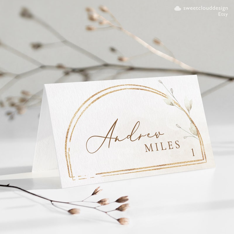 Gold Place Card - Etsy