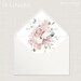 Pink Floral Envelope Liner Template Blush Pink Flower Envelope Liner ...