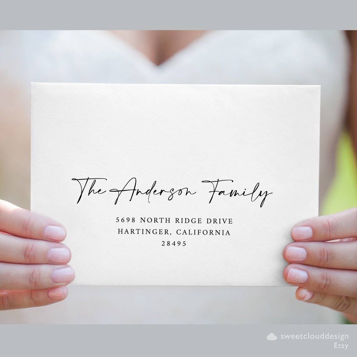 Minimalist Printable Envelope Address and Return Template - Etsy