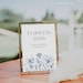 Flower Bar Sign Blue Floral Bar Sign Dusty Blue Flower Bridal Shower ...
