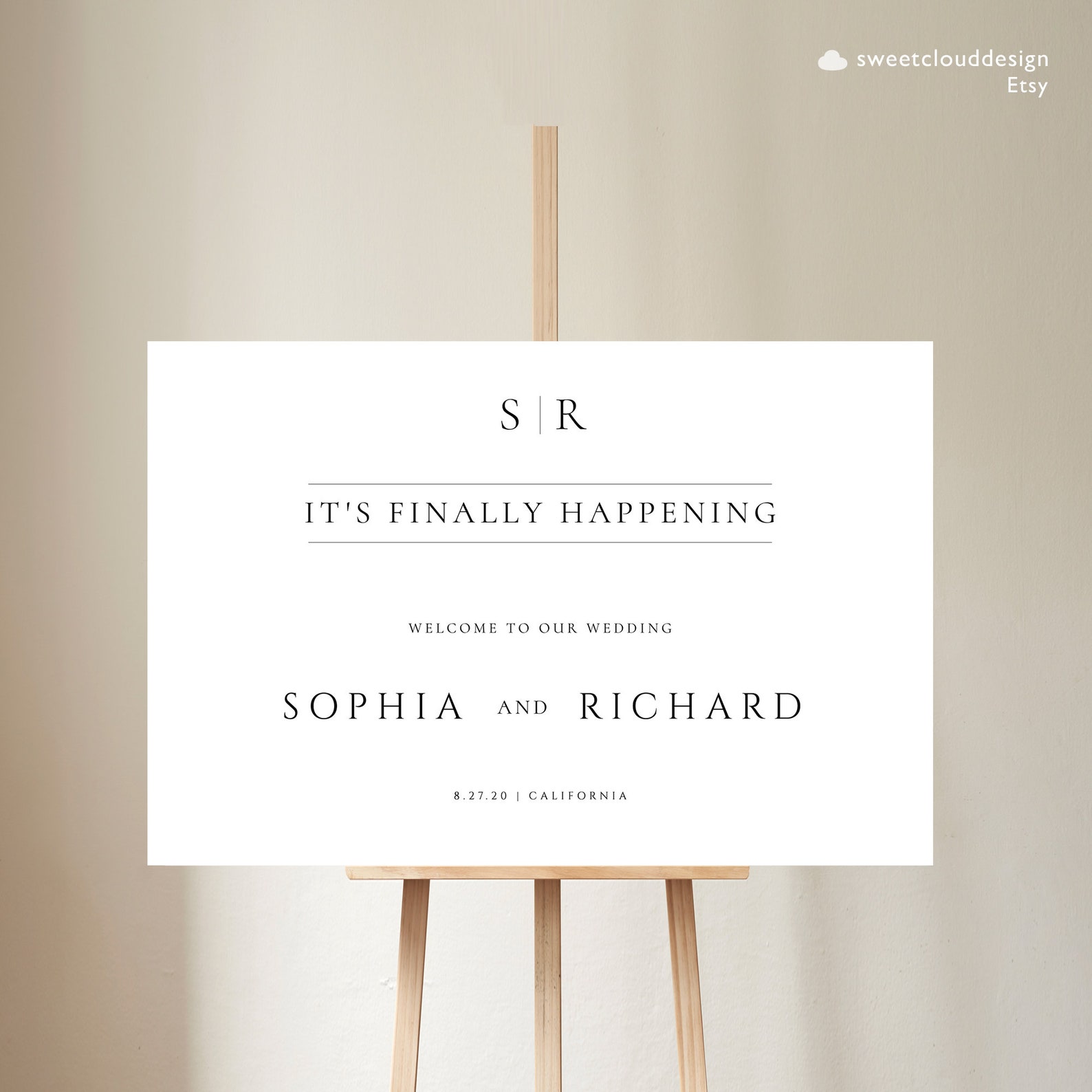 Monogram Welcome Sign Finally Happening Welcome Sign Horizontal Sign ...