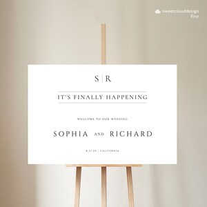 Monogram Welcome Sign Finally Happening Welcome Sign Horizontal Sign ...