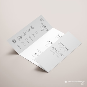 Gatefold Simple Wedding Invitation Modern Gatefold Invitation Minimal ...