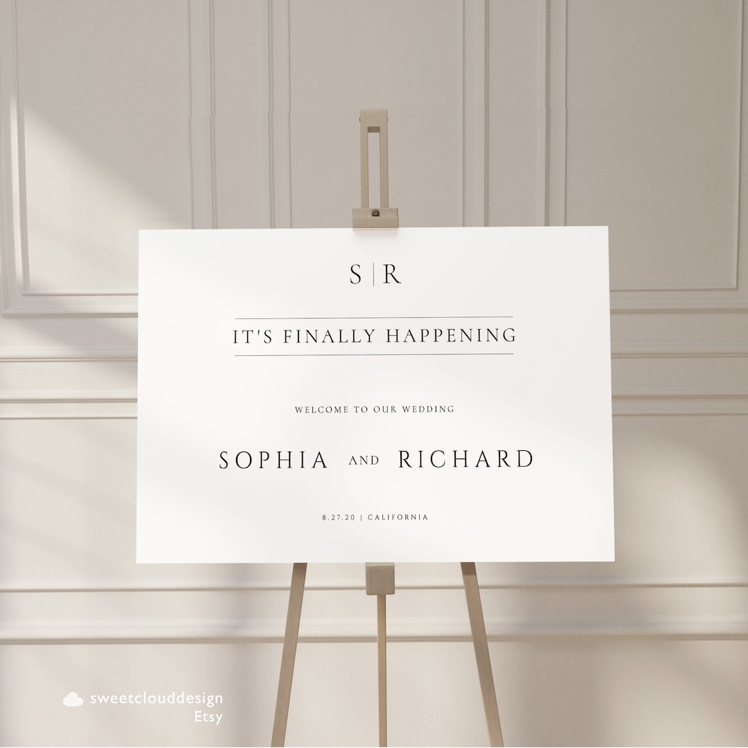 Monogram Welcome Sign Finally Happening Welcome Sign Horizontal Sign ...