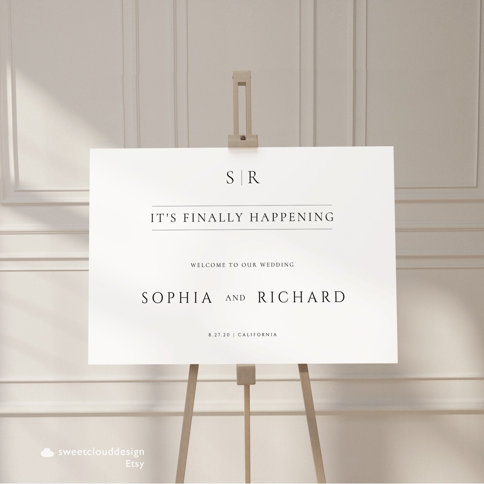 Monogram Welcome Sign Finally Happening Welcome Sign Horizontal Sign ...